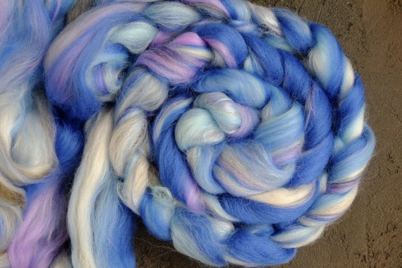 Silk Wool Roving / Combed Top / for Spinning and Felting Blue | Etsy