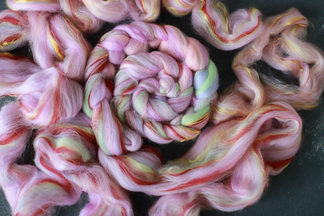 Combed Top Spinning Fibers Hand-drawn Merino / Mulberry Silk for ...