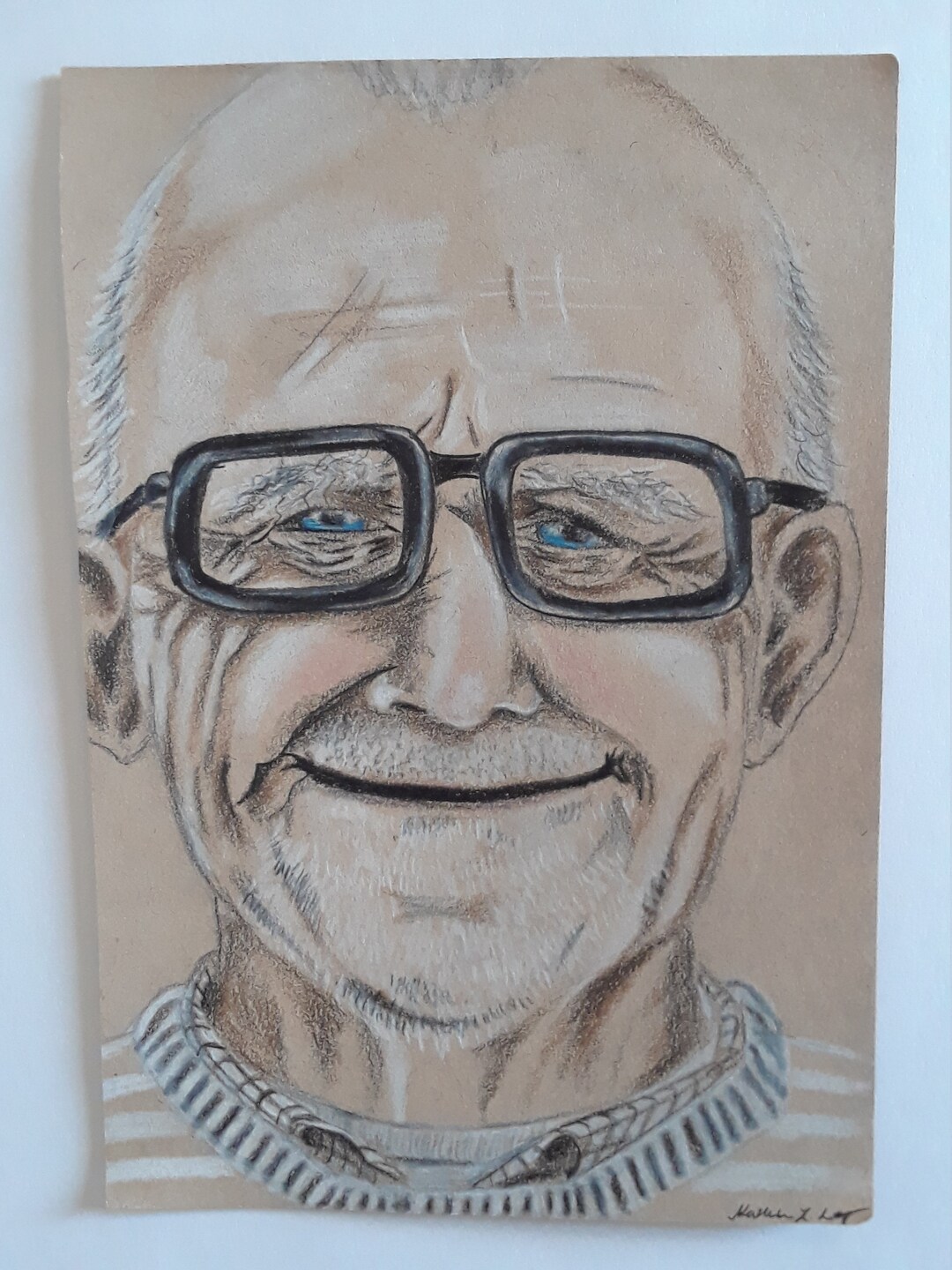 CUSTOM Portrait Drawing on Tan Paper - Etsy