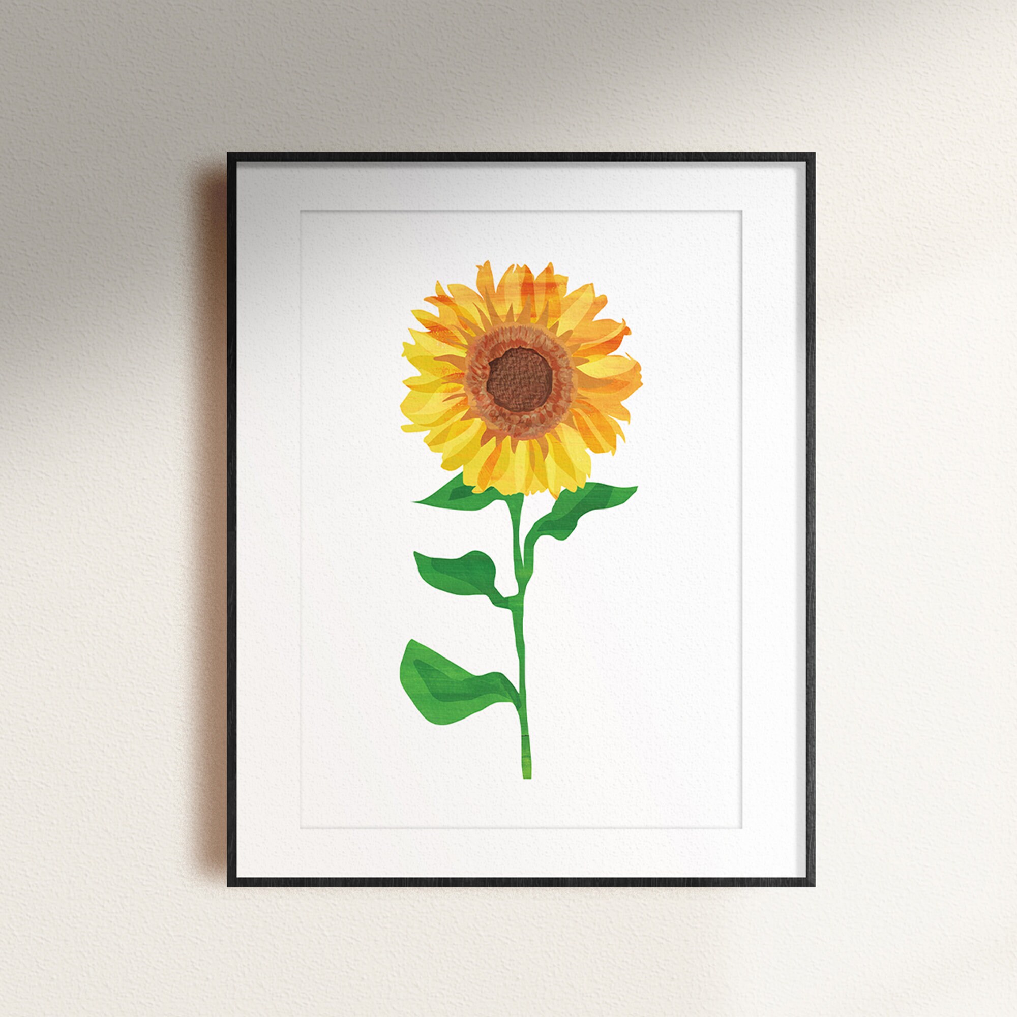 Beautiful Colourful Sunflower Print | Wall Art Design Illustration - Etsy