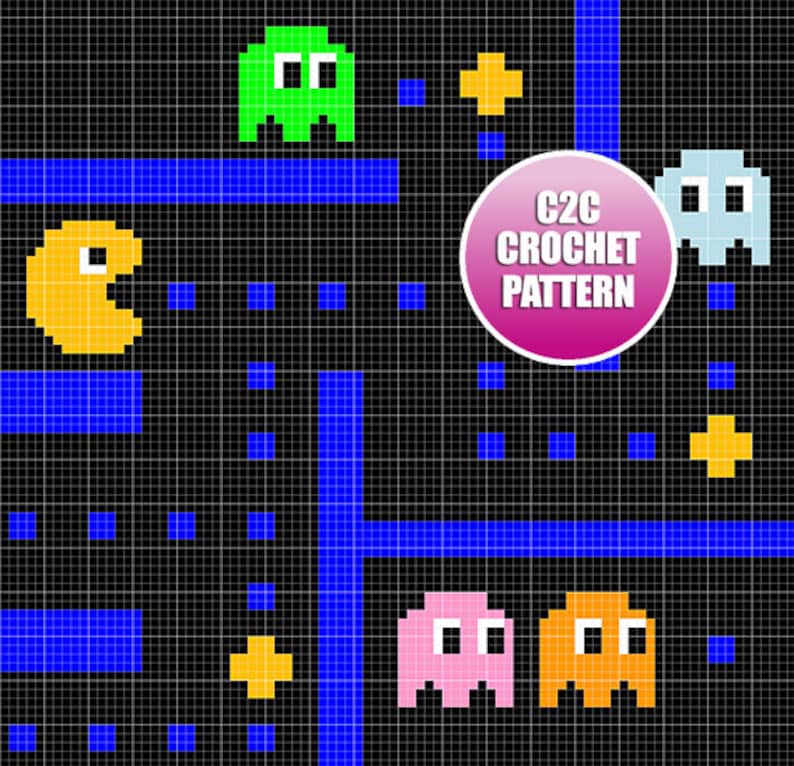 PACMAN C2C Crochet Pattern - PDF Download - Etsy Australia