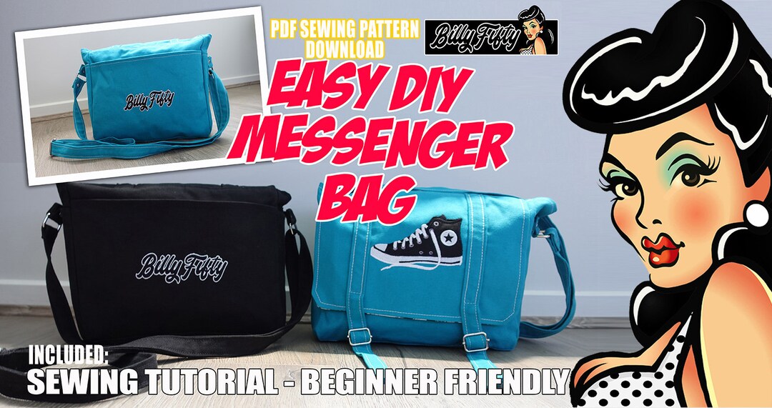 Classic MESSENGER BAG - PDF Sewing Pattern Download Billy Fifty - Etsy