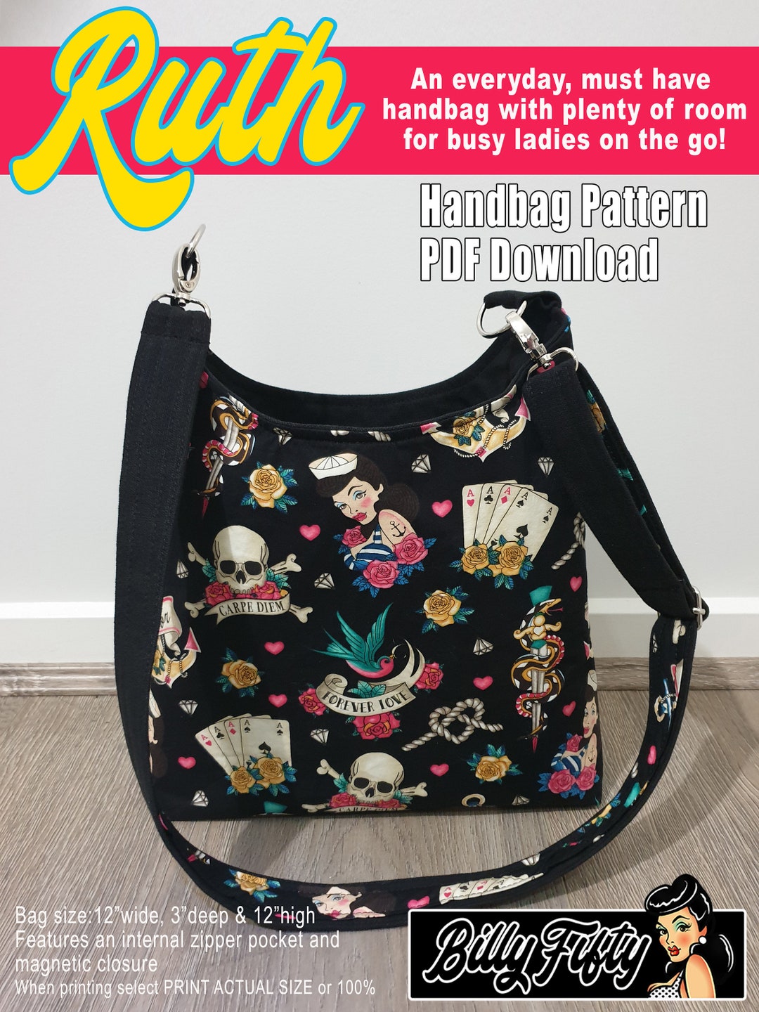 RUTH HANDBAG PDF Pattern Download - by Billyfifty - Etsy