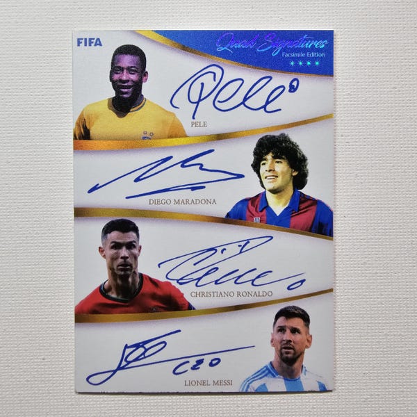 Signed Messi and Ronaldo Soccer Card - Etsy UK