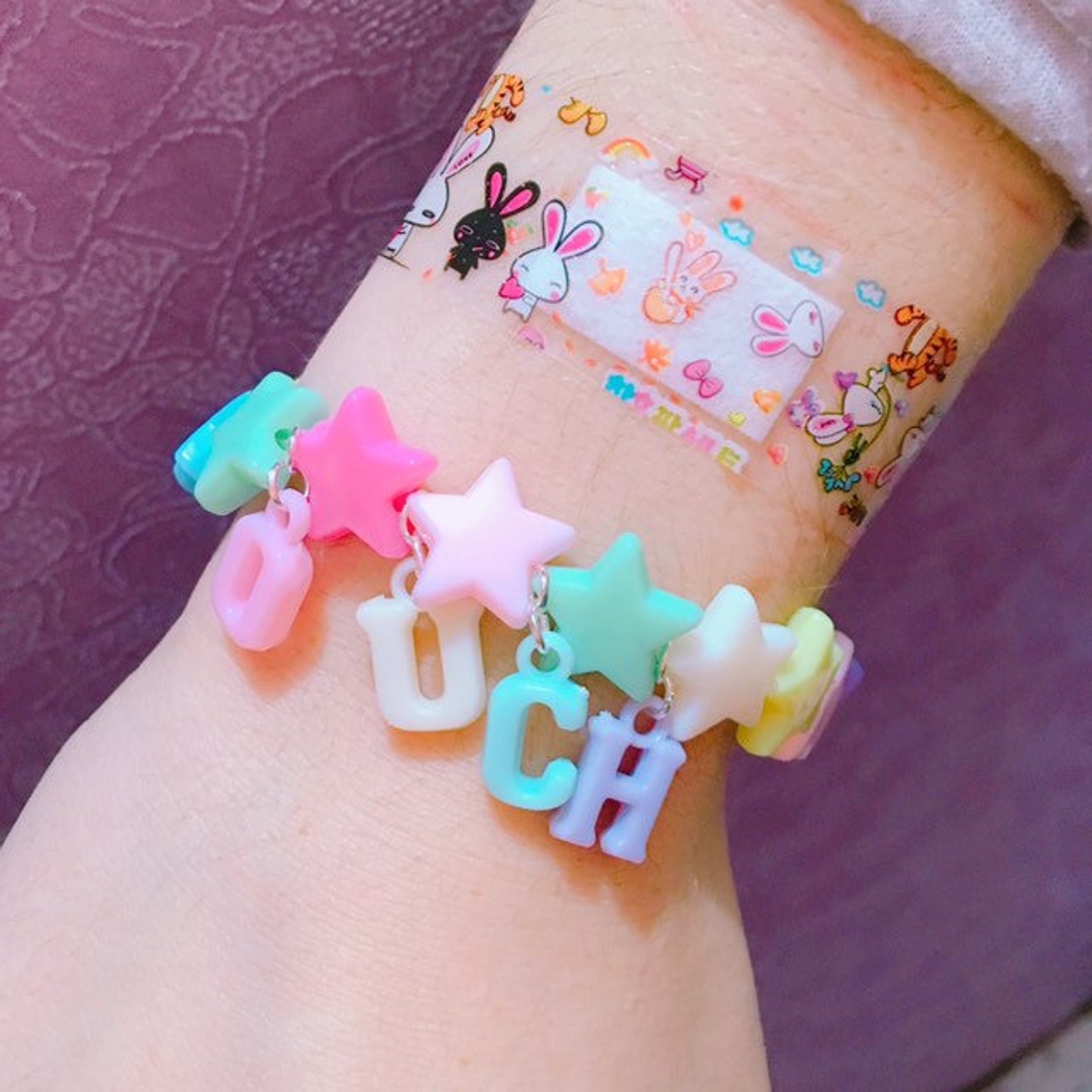 Ouch Pastel Menhera Bracelets Yami Kawaii Fairy Kei Stretchy | Etsy