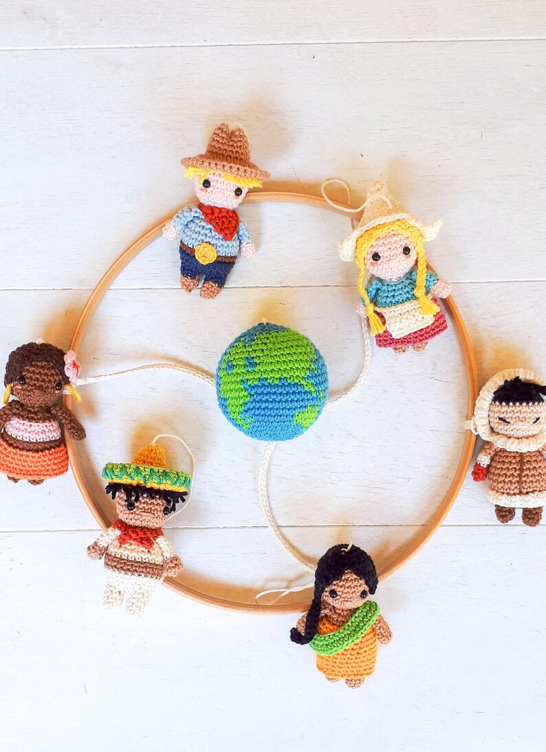 Cultural Crochet Mobile Kit for Multicultural Nursery Decor - Etsy