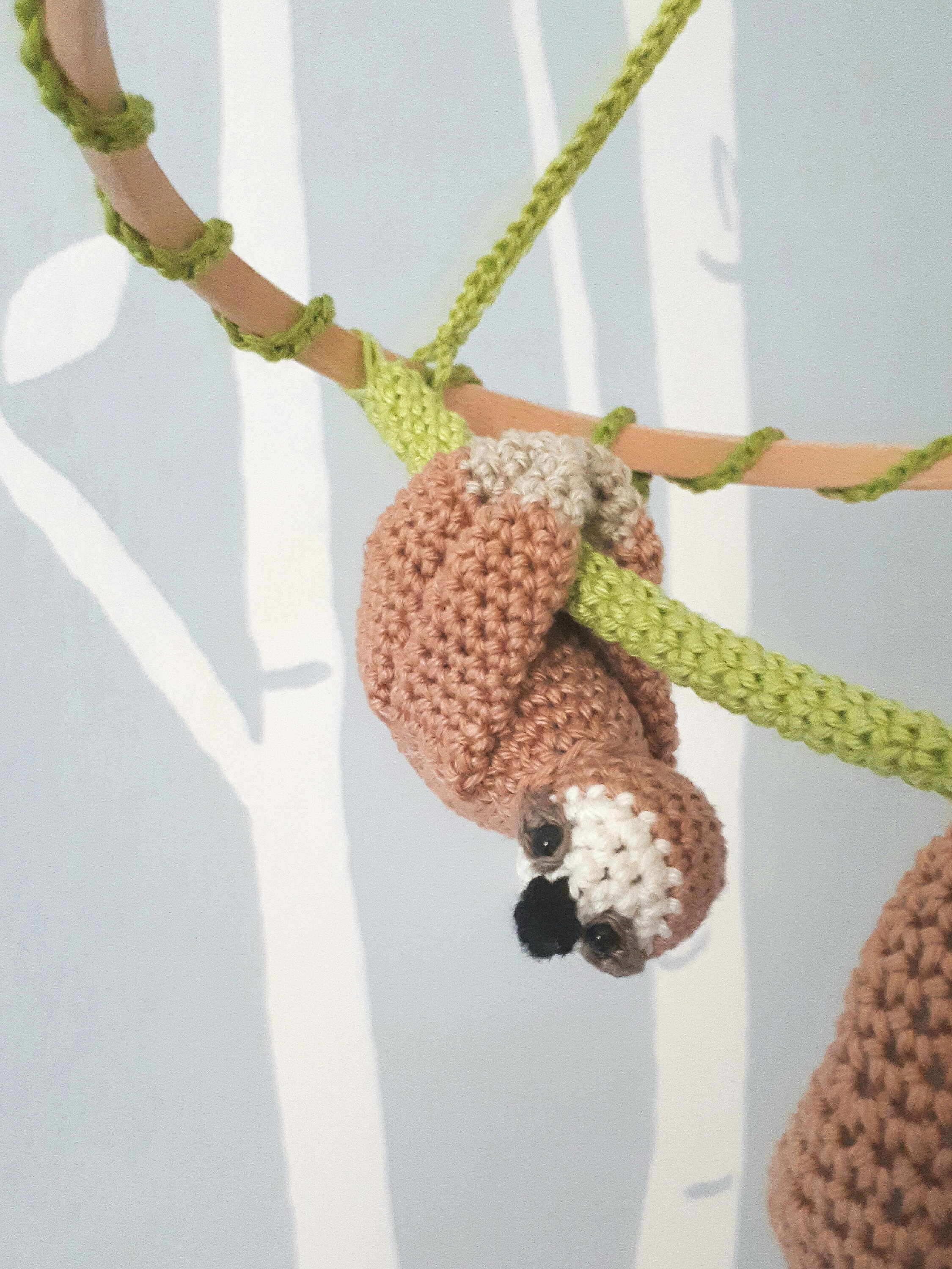 Sloth Baby Mobile Crochet Pattern Amigurumi Sloth Nursery - Etsy Denmark