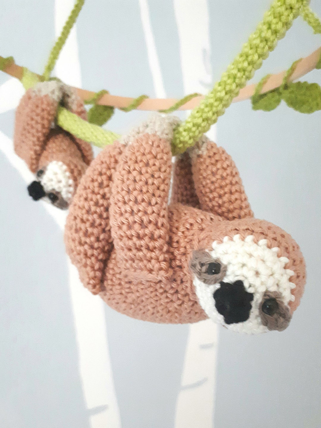 Sloth Baby Mobile Crochet Pattern Amigurumi Sloth Nursery - Etsy Denmark