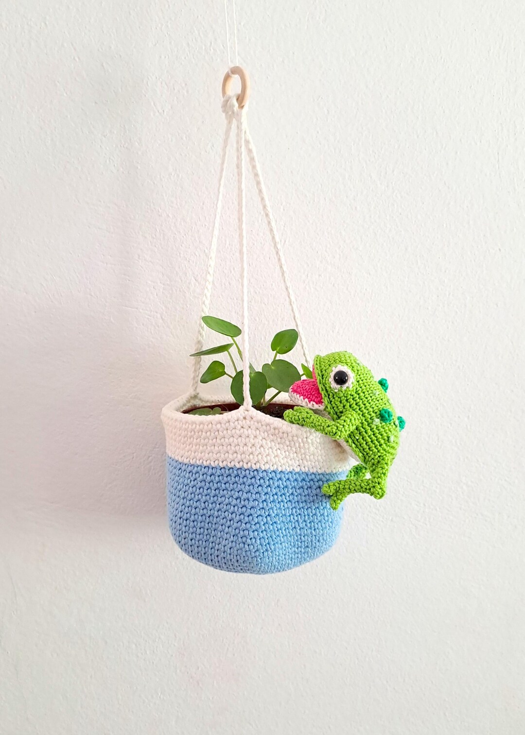 Frog Hanging Planter Crochet Pattern: Amigurumi Plant Holder (PDF) - Etsy