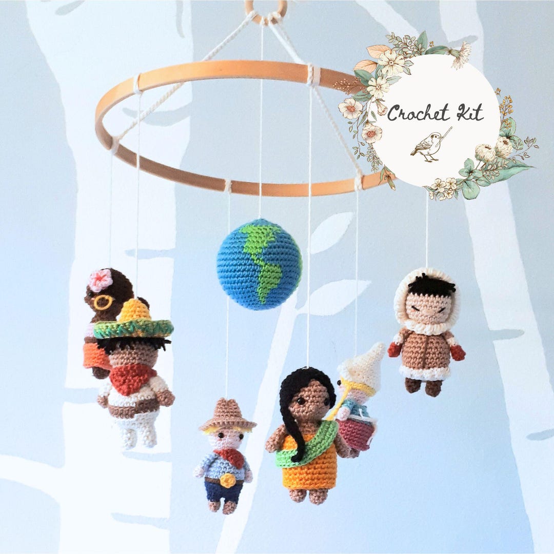 Cultural Crochet Mobile Kit for Multicultural Nursery Decor - Etsy