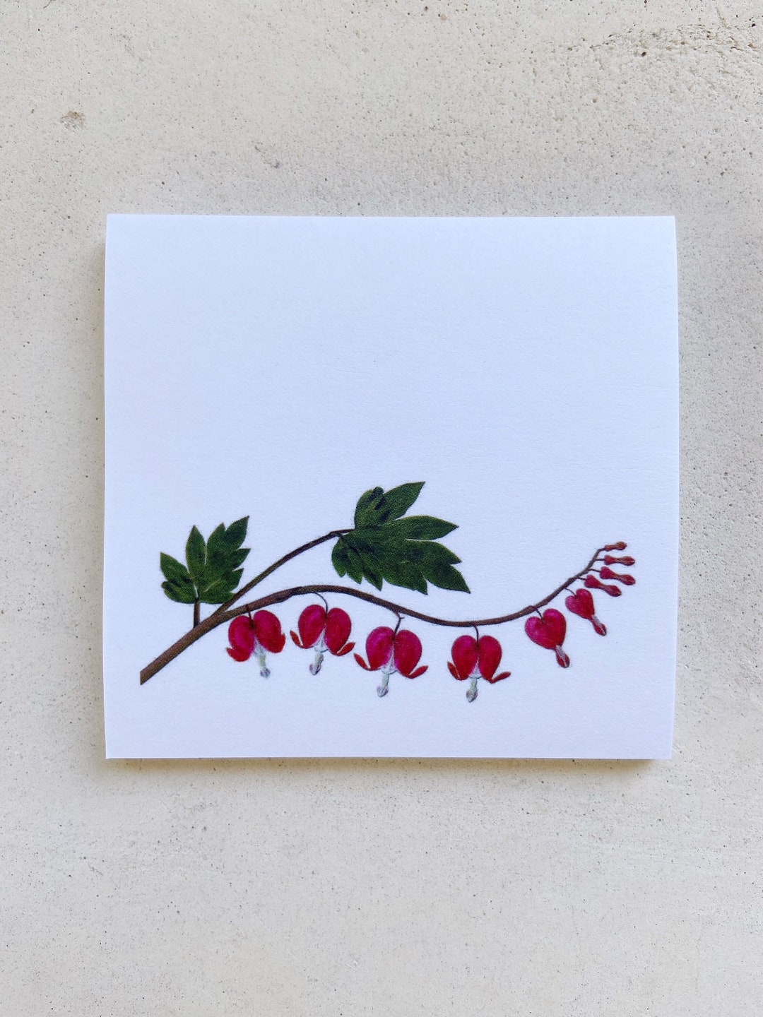 Bleeding Heart Sticky Note, Flower Sticky Pad, Valentine Notes, Floral ...