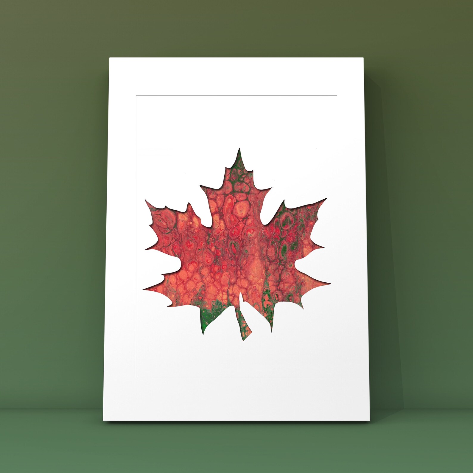 Maple Leaf Art Print Leaf Print Abstract Leaf Painting | Etsy