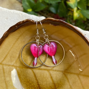 Bleeding Heart Earring, Mother's Day Jewelry, Heart Earrings, Bleeding ...