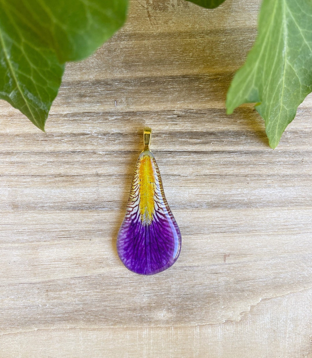 Iris Pendant, Iris Jewelry, Iris Flower Gift, Bearded Iris, Purple ...