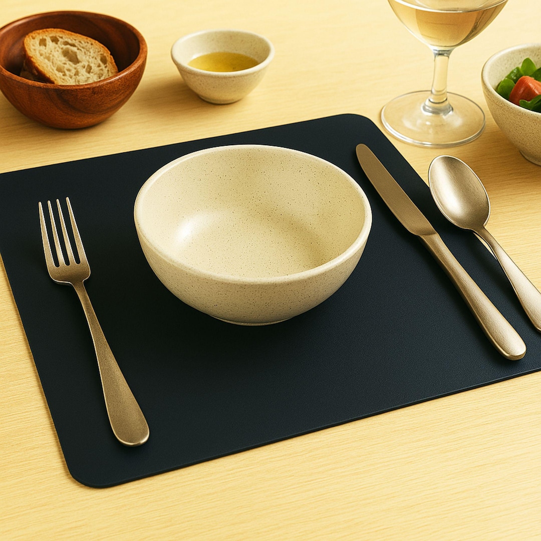 Handcrafted Leather Placemat: Custom Table Mat, Personalized Engraving ...
