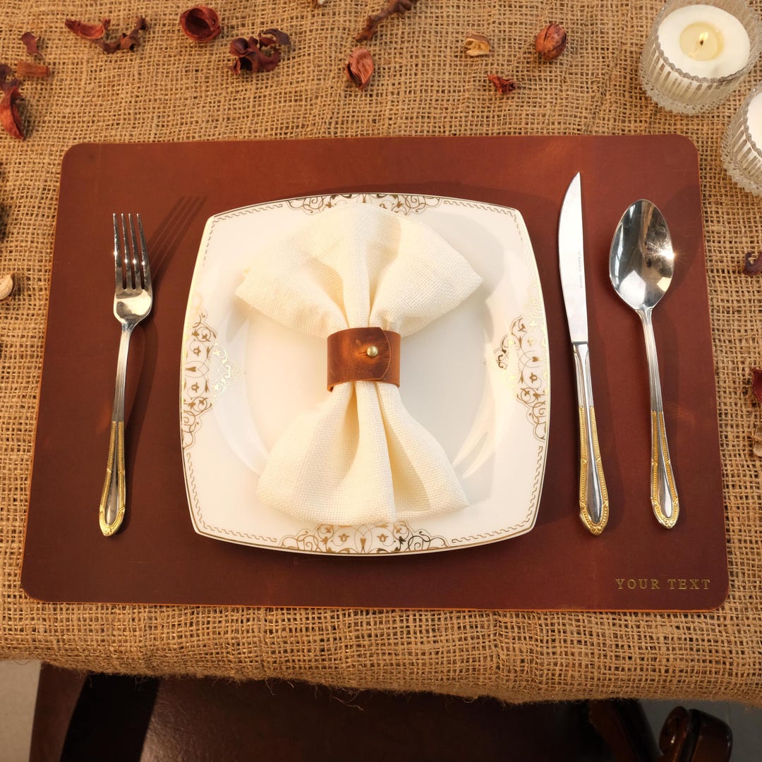 Placemats for Dining Tables, Rectangle Leather Placemats Perfect for ...