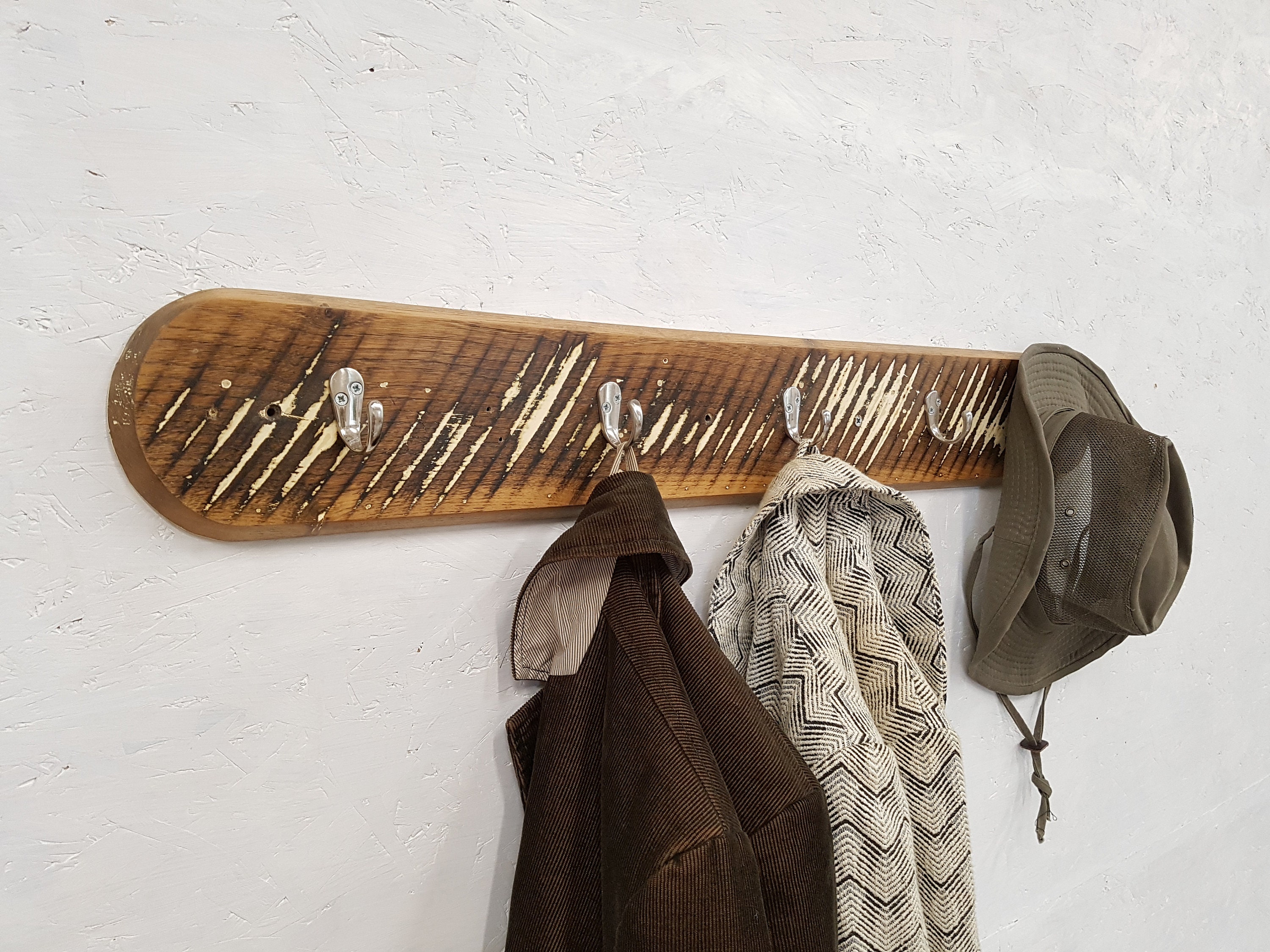 Reclaimed Oak Wall Mounted Coat Rack - Etsy