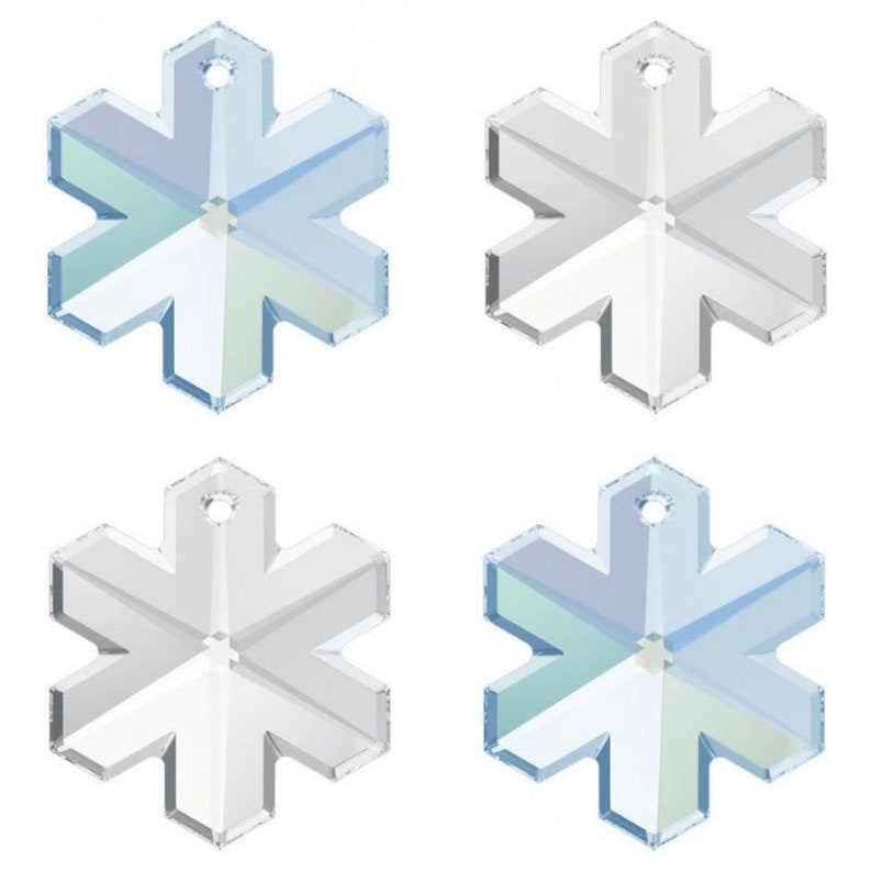 Snowflake Crystals Blue AB 20mm 25mm 30mm 35mm Genuine Glass - Etsy