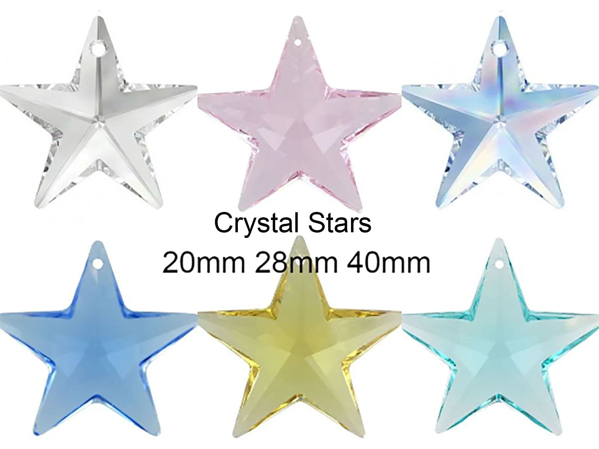 Star Crystals 20mm 28mm 40mm Genuine Glass Beads Craft Jewellery ...