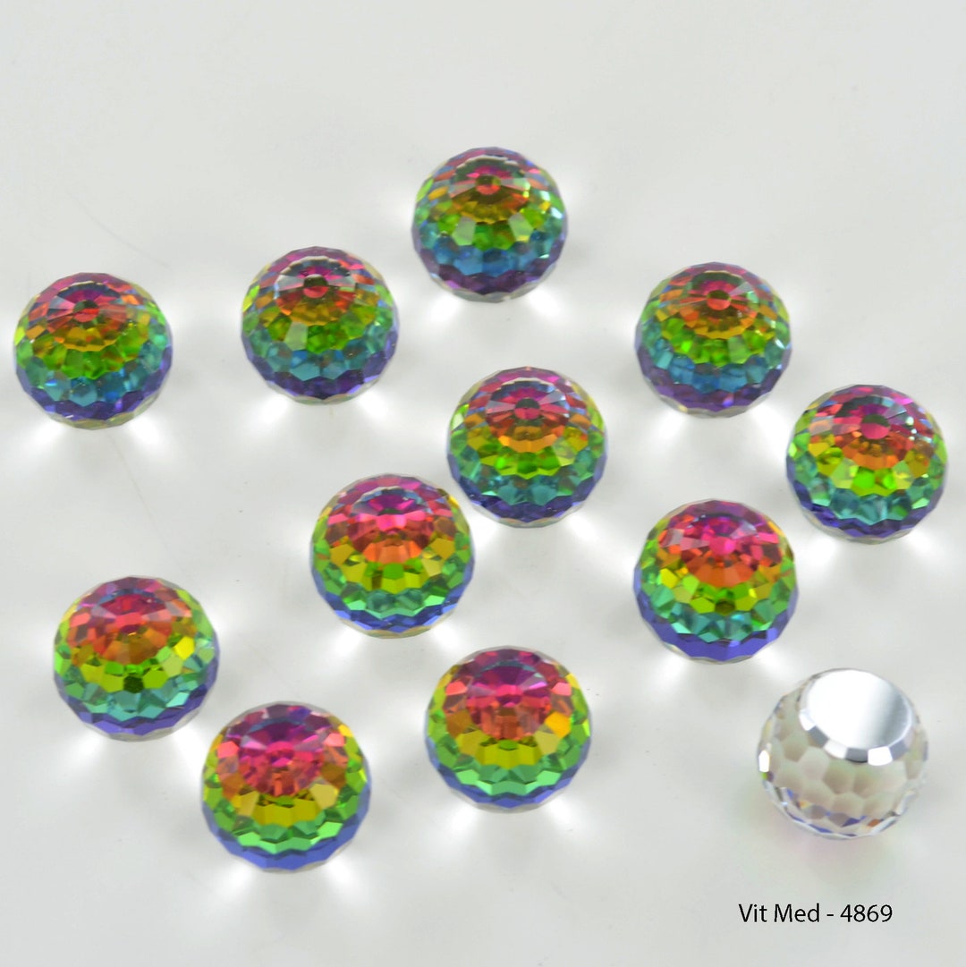 Swarovski 4869 Fireball 18mm Crystal Disco Ball Sphere Flat Back ...