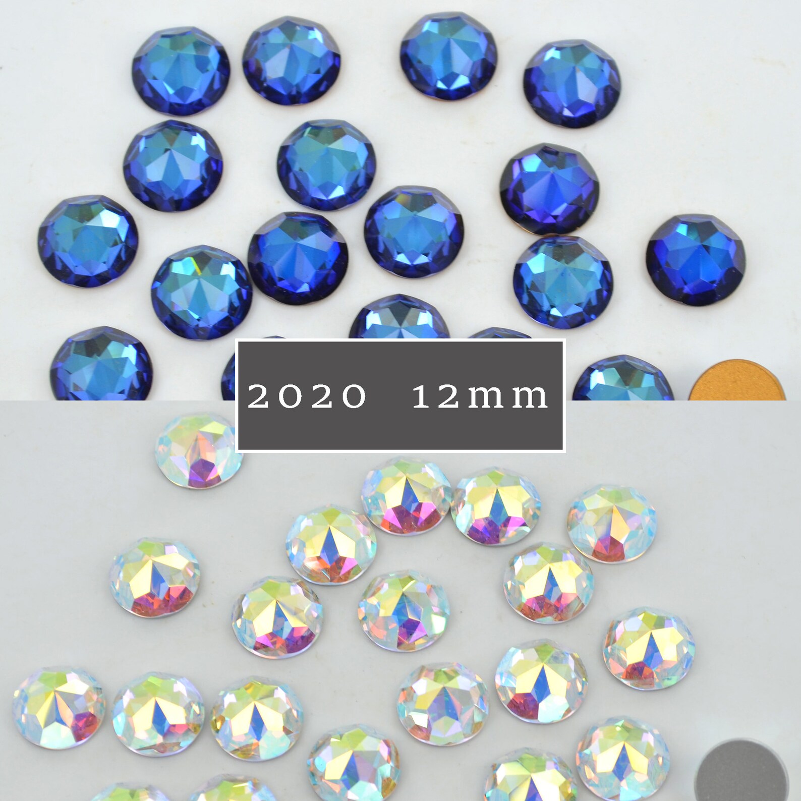 12mm Round Flat Back Crystal for Sewing Beading Sequin Dress - Etsy UK