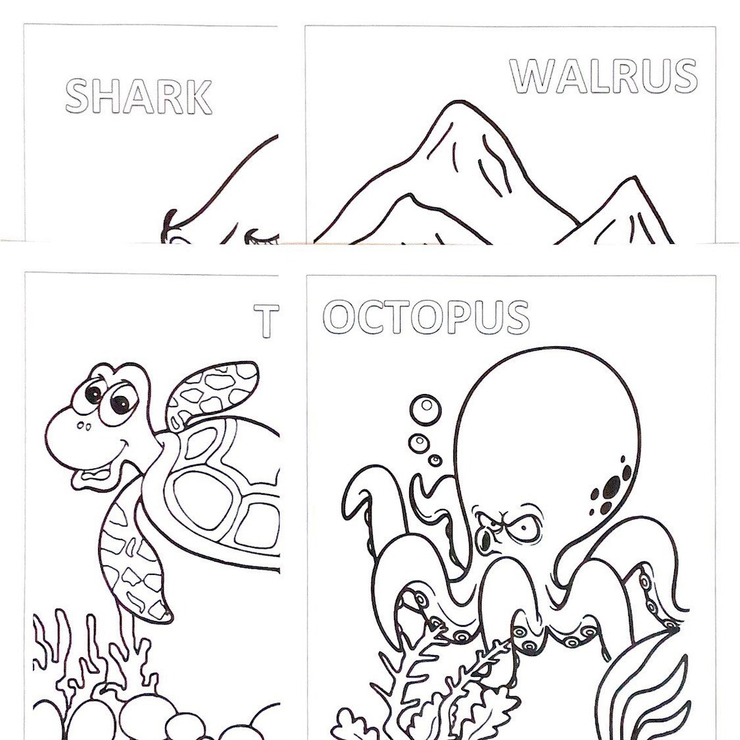 Coloring Pages, Sea Animals Edition, 10 Printable Sheets, Educational ...