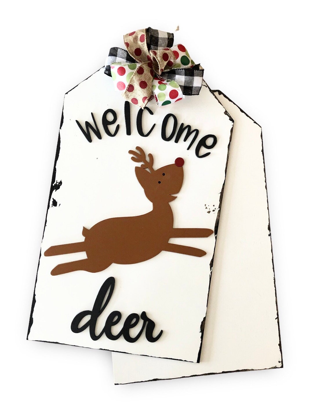 Welcome Deer Holiday Door Hanger, Door Sign, Christmas Decoration SVG ...