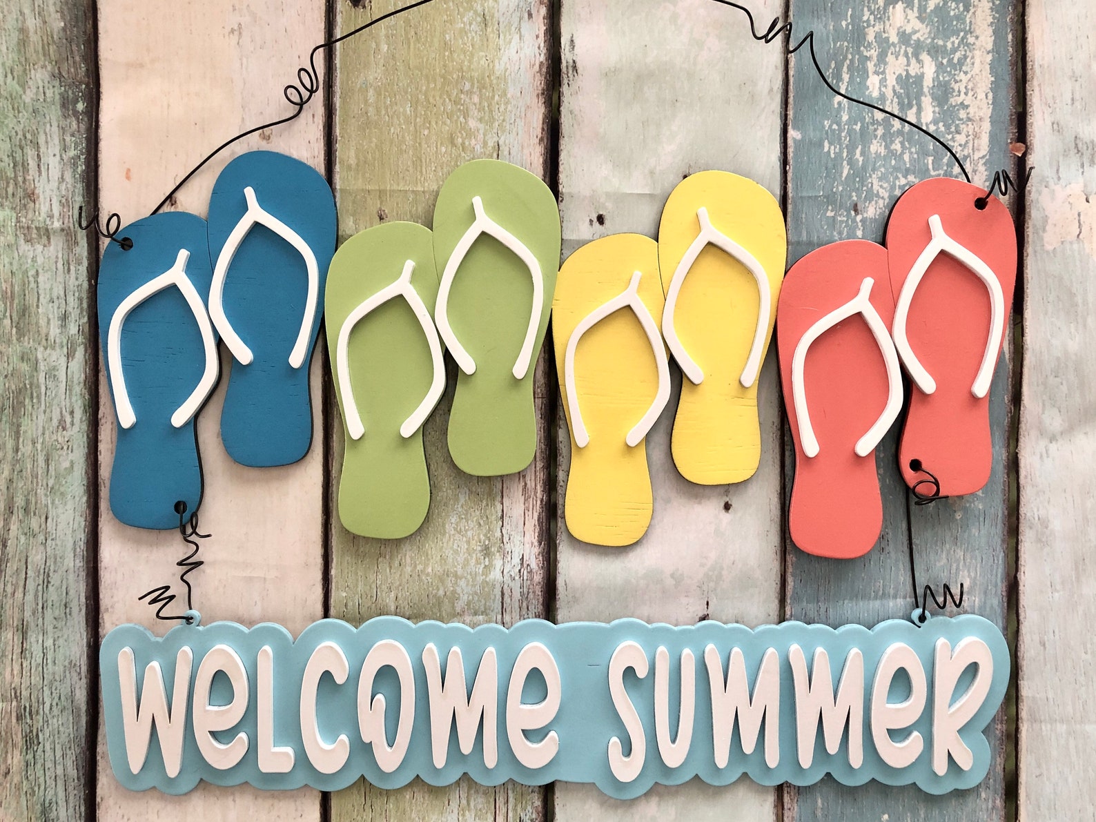 Welcome Summer Flip Flop SVG for Door Hanger - Etsy Canada