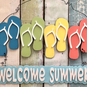 Welcome Summer Flip Flop SVG for Door Hanger - Etsy Canada