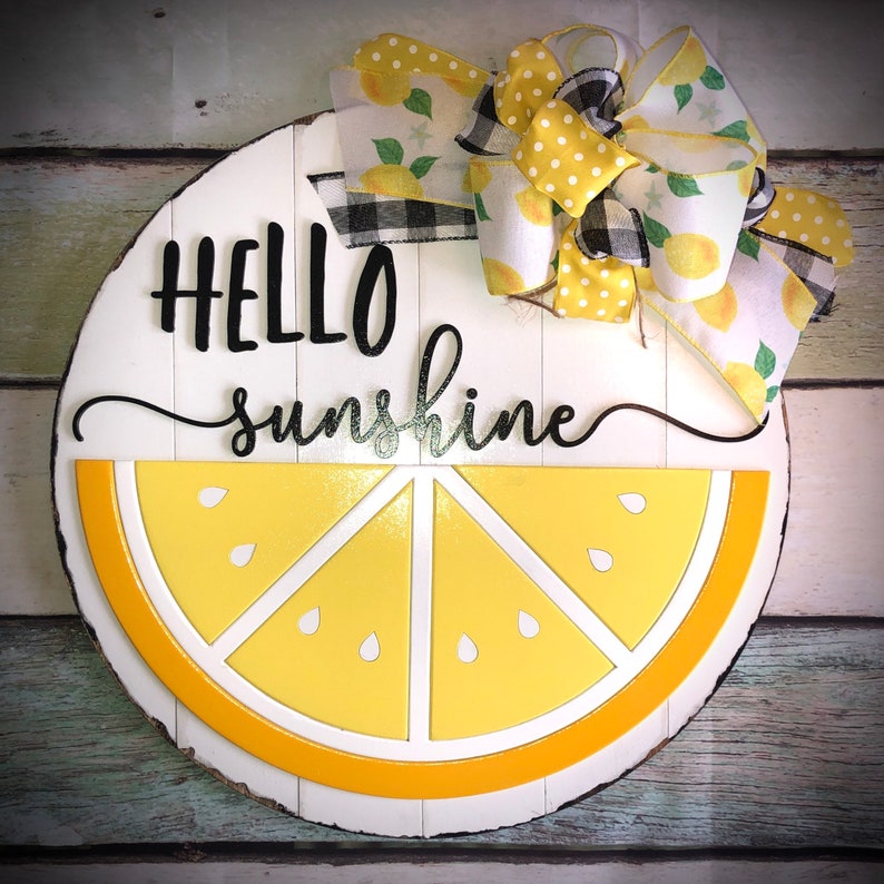Shiplap Hello Sunshine Lemon Summer Sign SVG Summer Door - Etsy