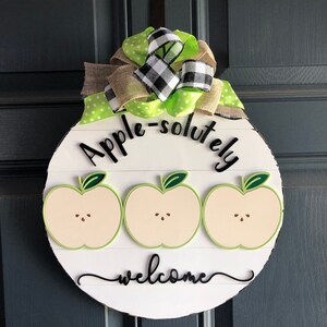 Shiplap Apple Apple-solutely Wecome Sign, Door Hanger, Summer Sign - Etsy