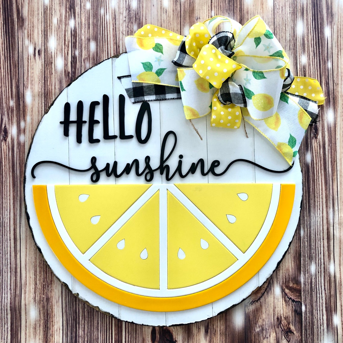 Shiplap Hello Sunshine Lemon Summer Sign SVG Summer Door - Etsy