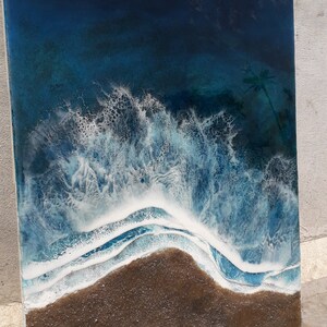 Large Ocean Resin Wall Art, Big Beach House Wall Decor, 3d Sea Beach ...