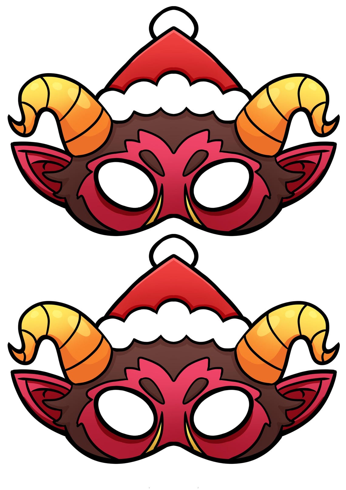 Elf Mask, Krampus Mask, Christmas Party Masks, Christmas Masks ...