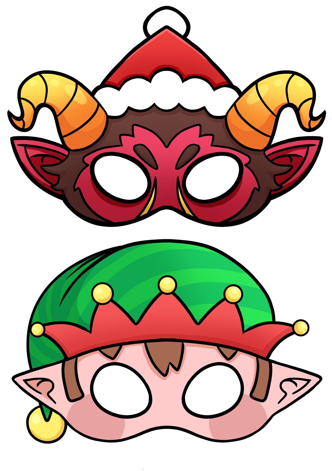 Elf Mask, Krampus Mask, Christmas Party Masks, Christmas Masks ...