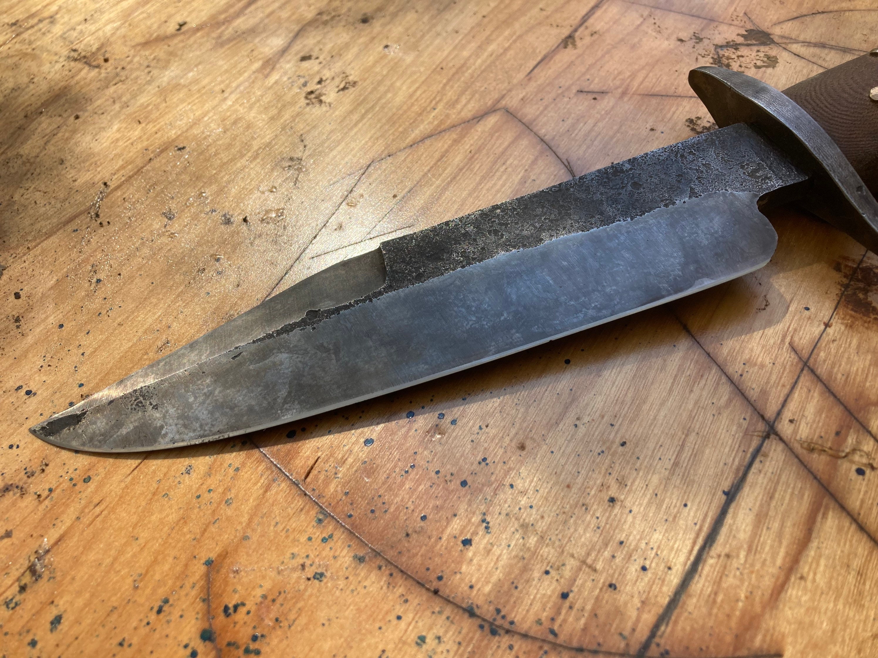 Hand Forged Bowie Knife - Etsy