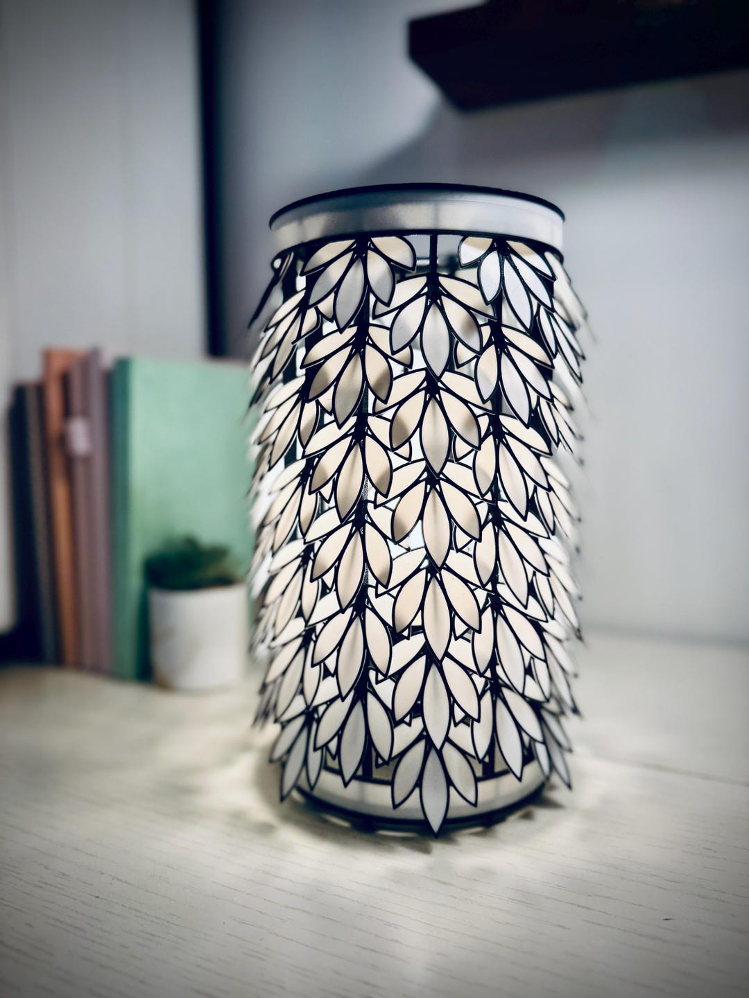 Bamboo Leaf Lamp - 3D Printed Botanical Light, Dimmable Warm LED ...