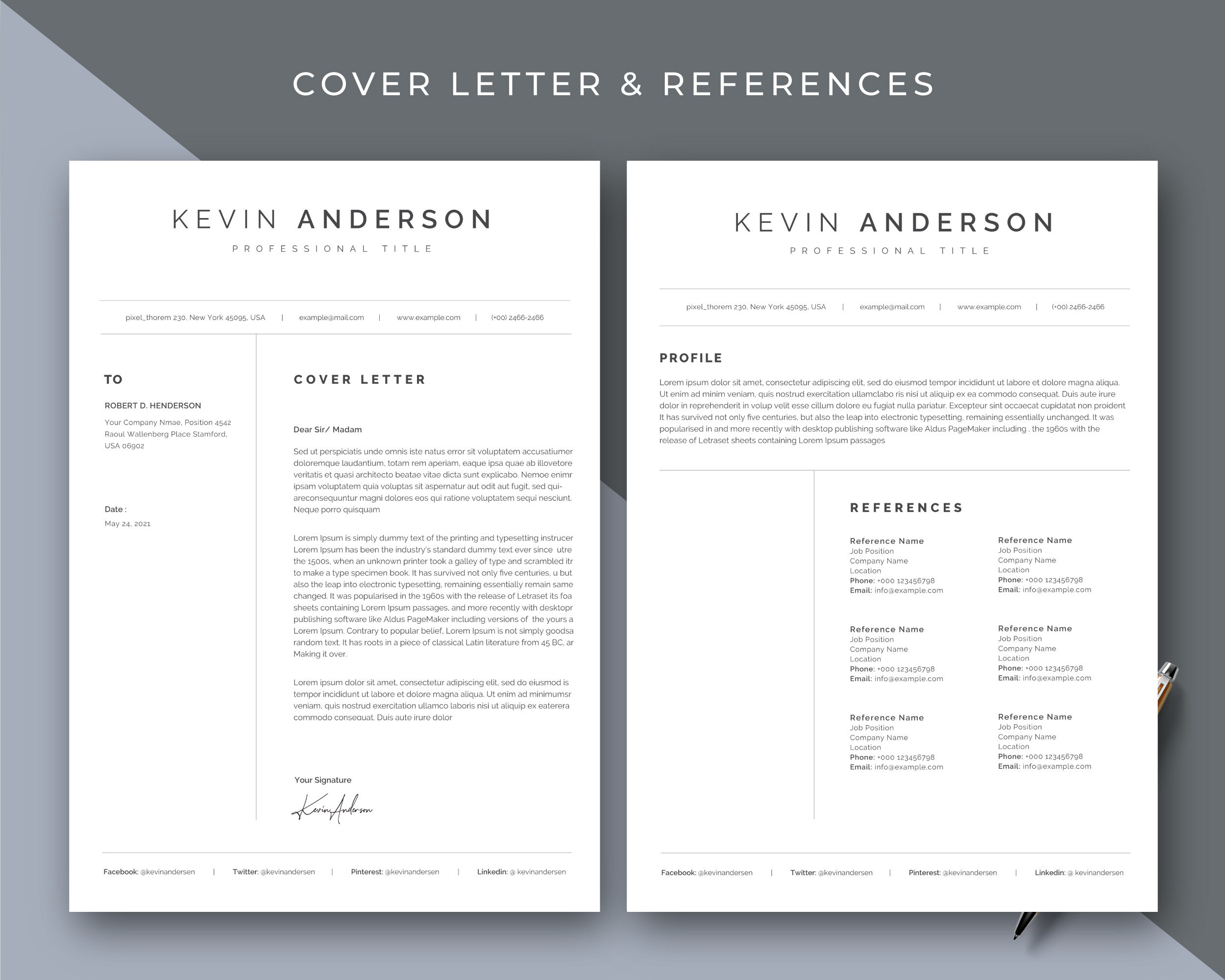 CV Resume Template Word One Page CV Template Clean CV - Etsy Australia