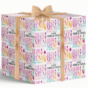 Best Mum Personalised Mother's Day/birthday Wrapping Paper LARGE SHEET ...