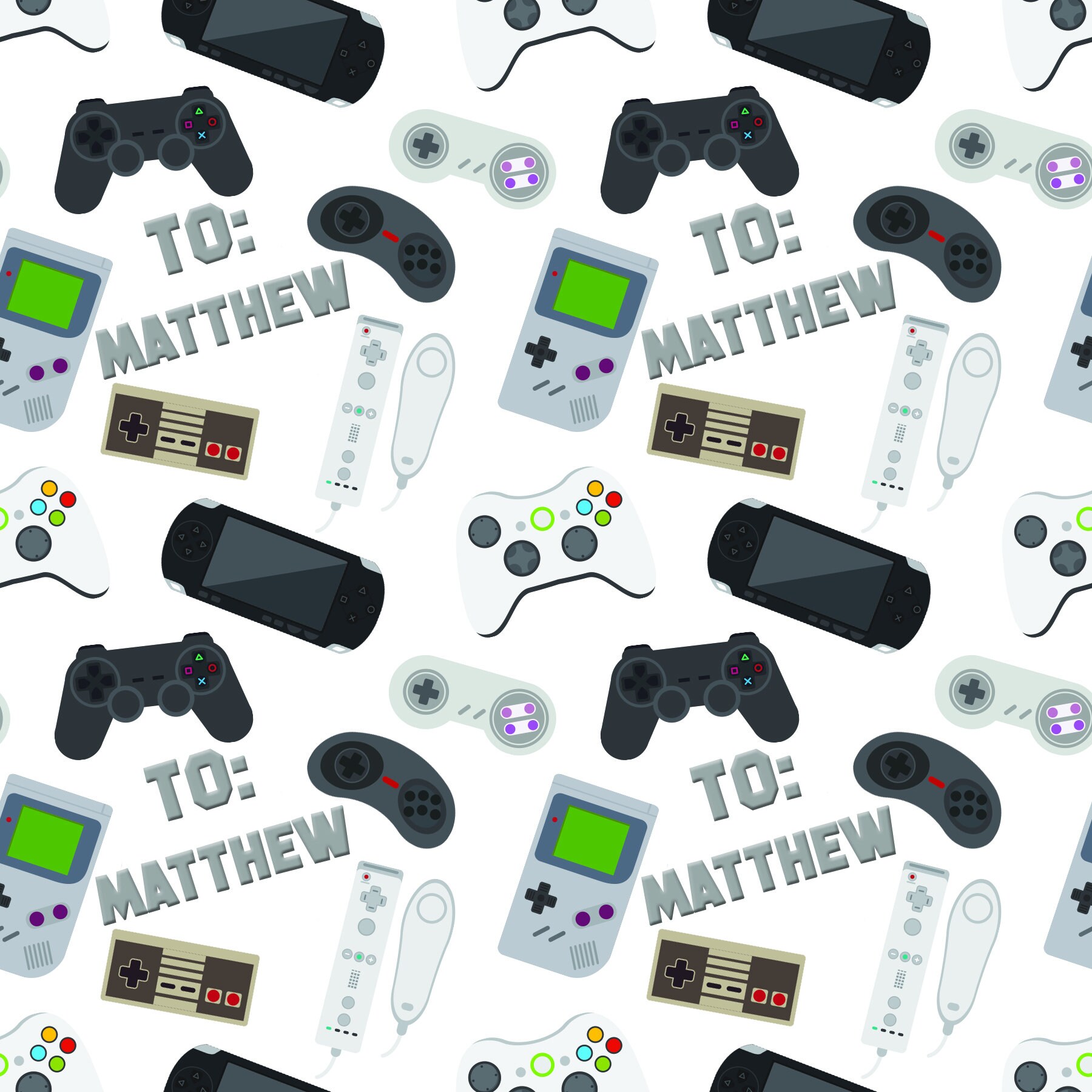 Assorted Gaming Personalised Wrapping Paper | Etsy