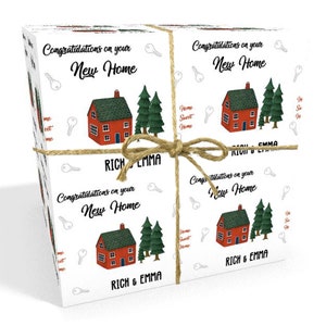 Congratulations New Home Personalised Wrapping Paper 24 X 32in/610 X ...