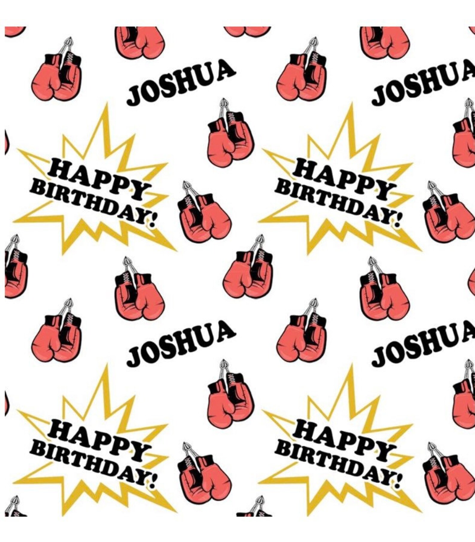 Boxing Gloves Personalised Birthday Gift Wrap - Etsy