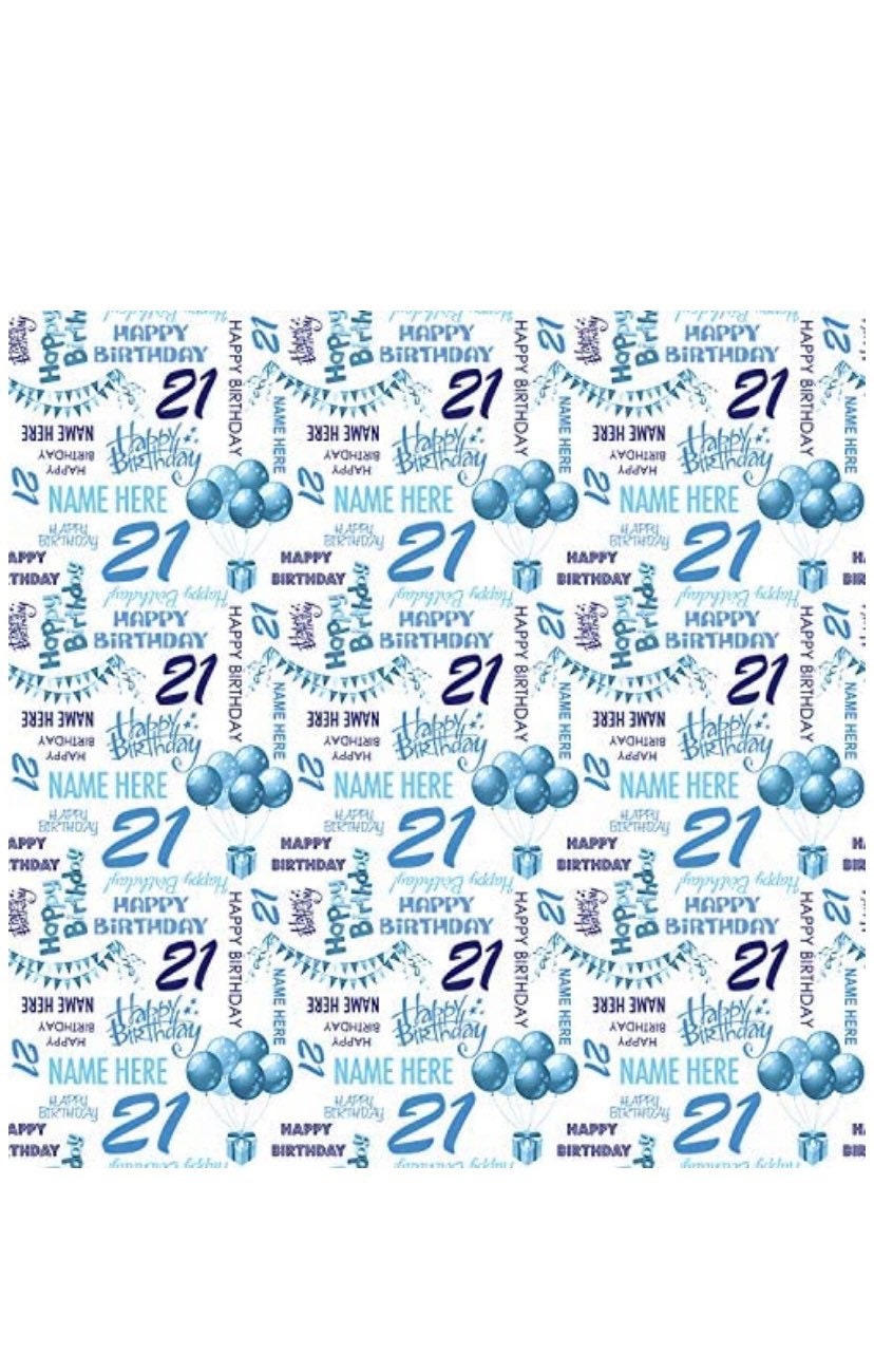 Personalised Name and Age Birthday Wrapping Paper Pink/red - Etsy UK