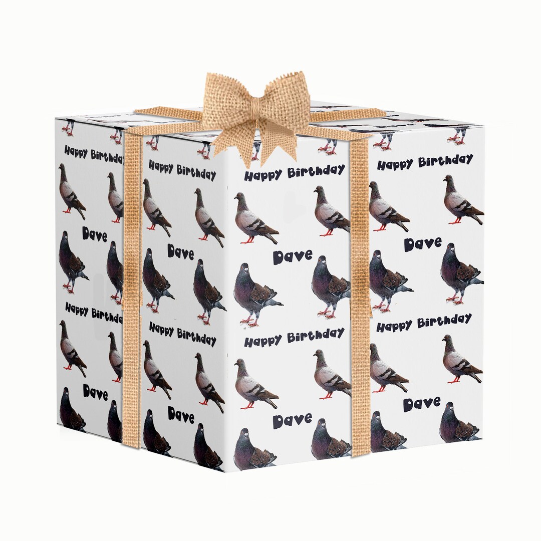 Pigeon Personalised Birthday Gift Wrap Large Sheet 24 X 32in/610 X ...