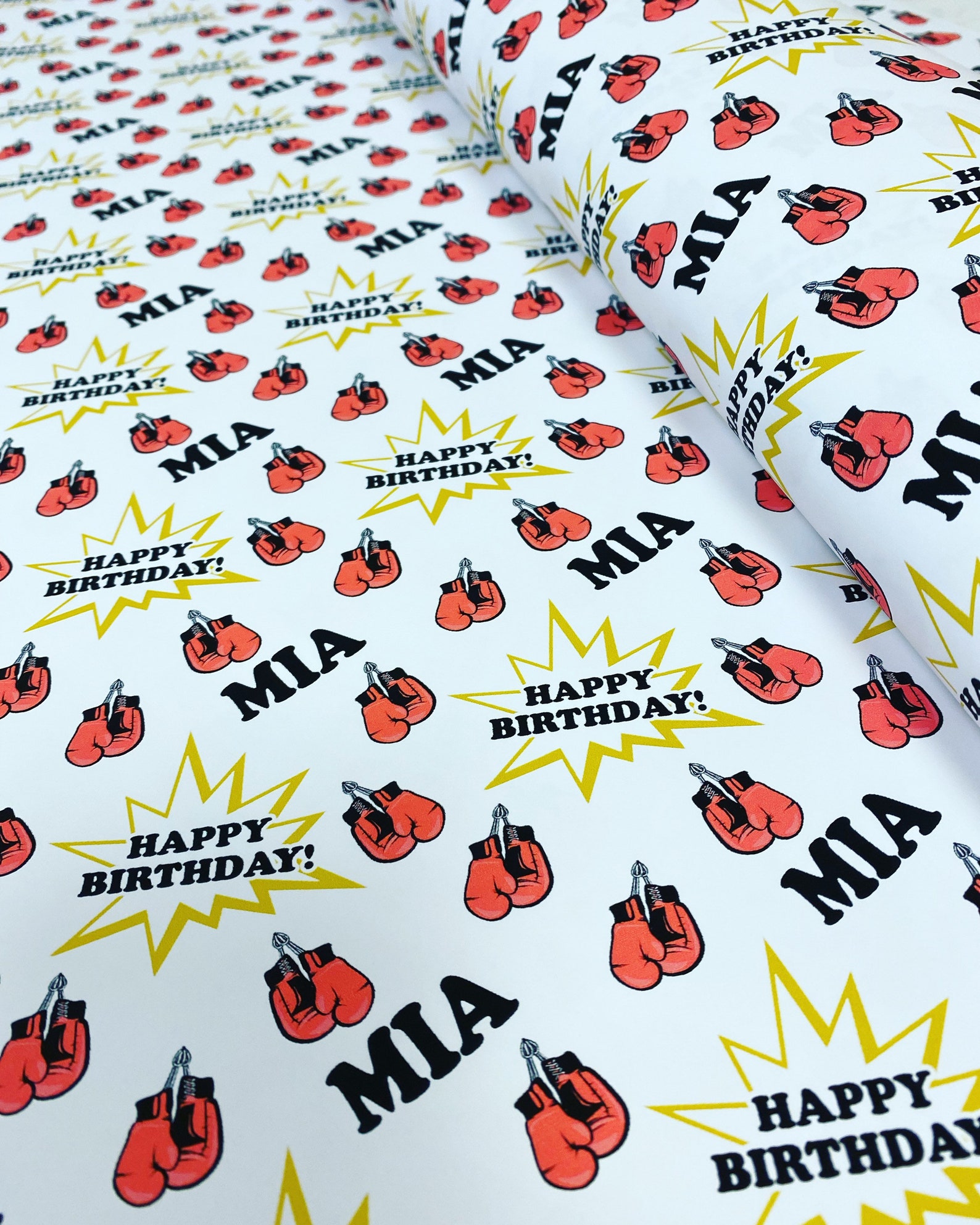 Boxing Gloves Personalised Birthday Gift Wrap - Etsy