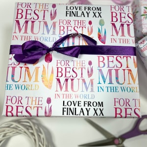 Best Mum Personalised Mother's Day/birthday Wrapping Paper LARGE SHEET ...