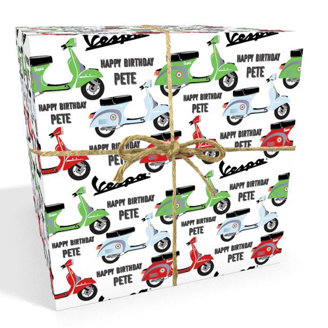 Scooter Personalised Birthday Wrapping Paper recyclable 24 X 32in/610 X ...