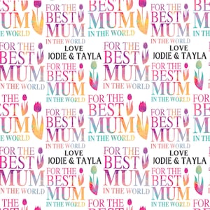 Best Mum Personalised Mother's Day/birthday Wrapping Paper LARGE SHEET ...