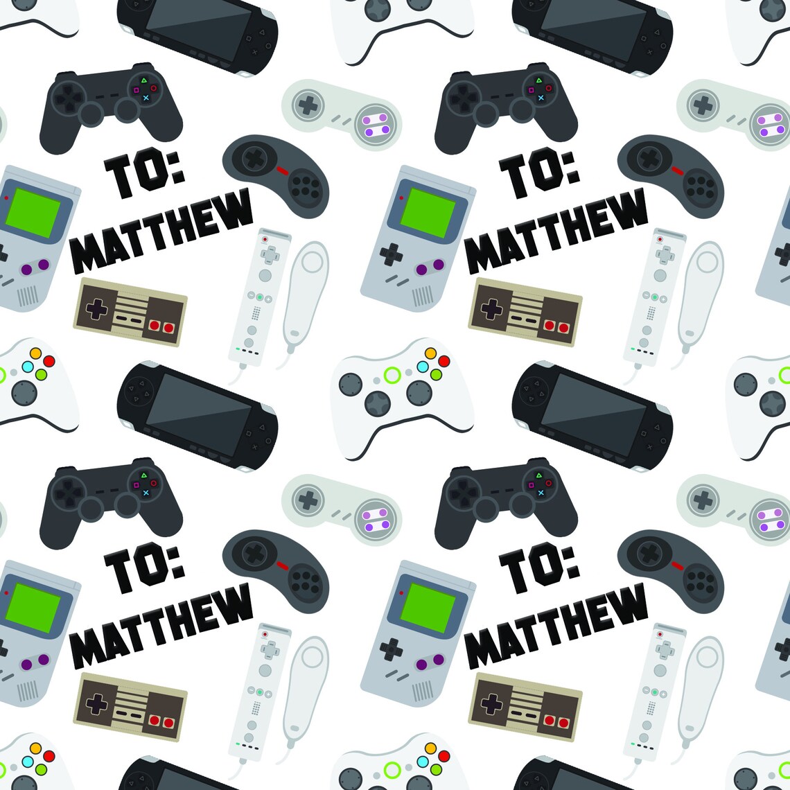 Assorted Gaming Personalised Wrapping Paper | Etsy