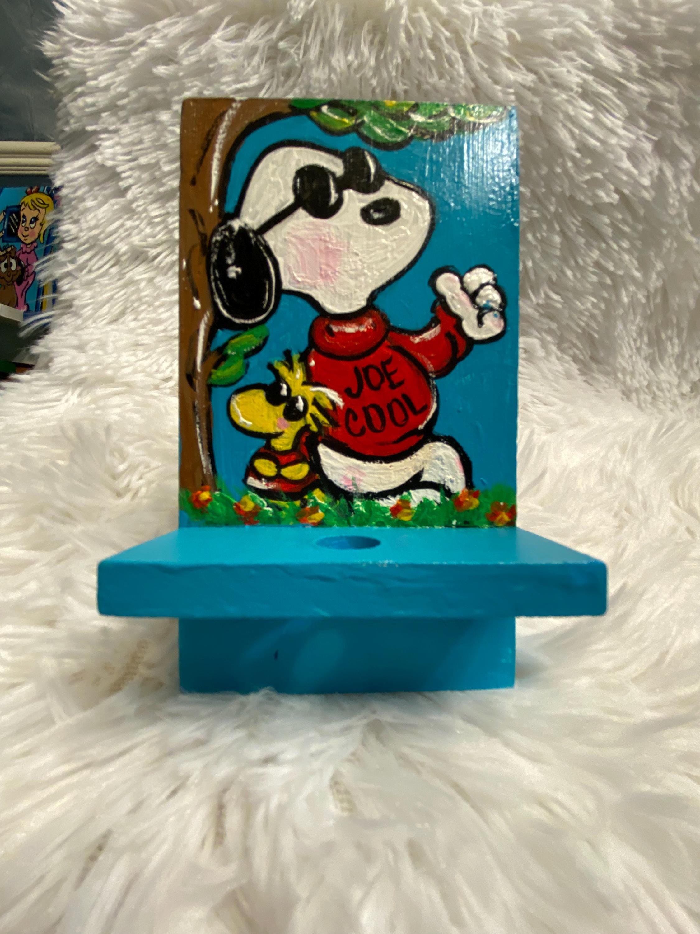 Snoopy and Woodstock Hand Painted Phone Stand - Etsy